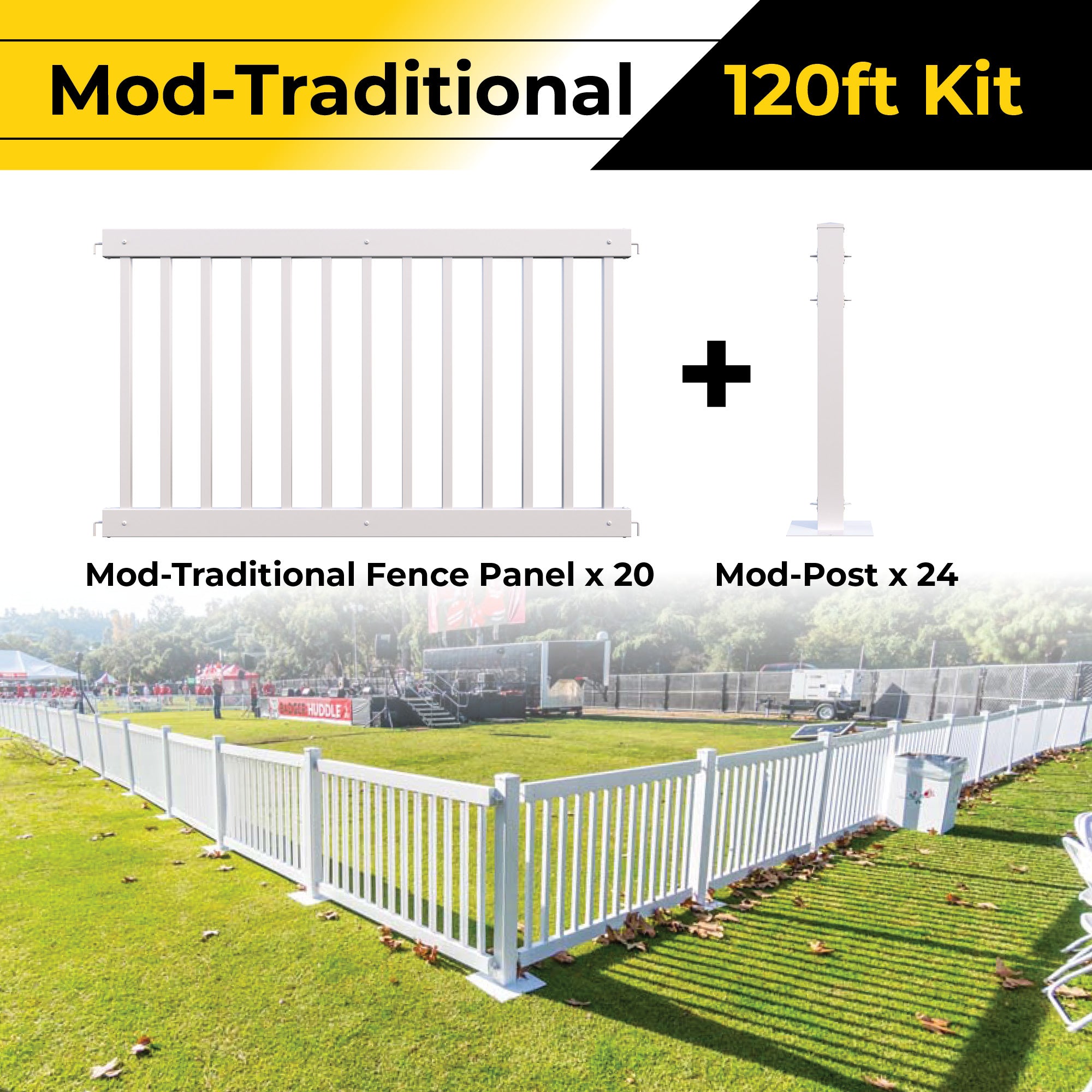 Mod-Traditional Fence | 120ft Kit – Mod-Fence Systems