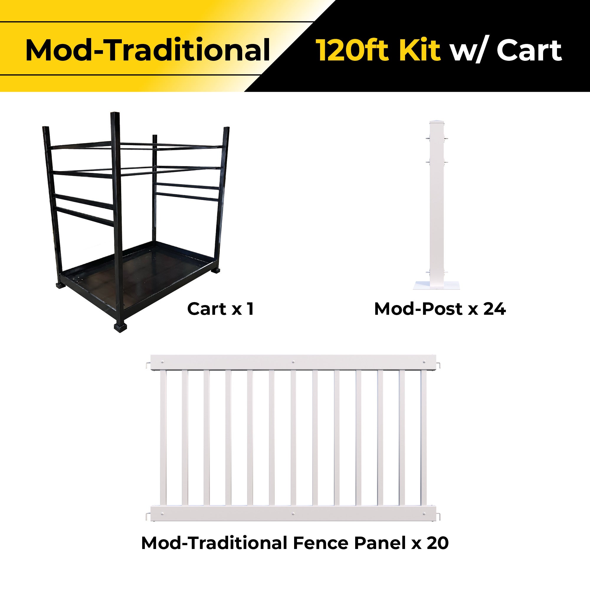 Mod-Traditional Fence | 120ft Kit – Mod-Fence Systems